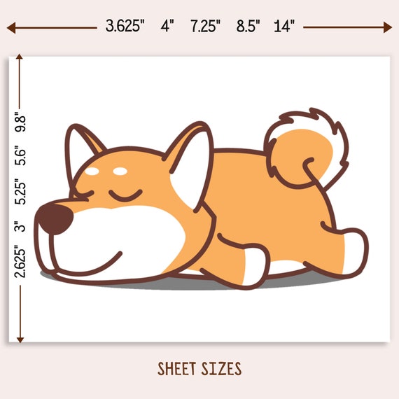 Lazy Shiba Inu Car Decal Sticker Outdoor + Indoor Kawaii Shiba Inu Red ...