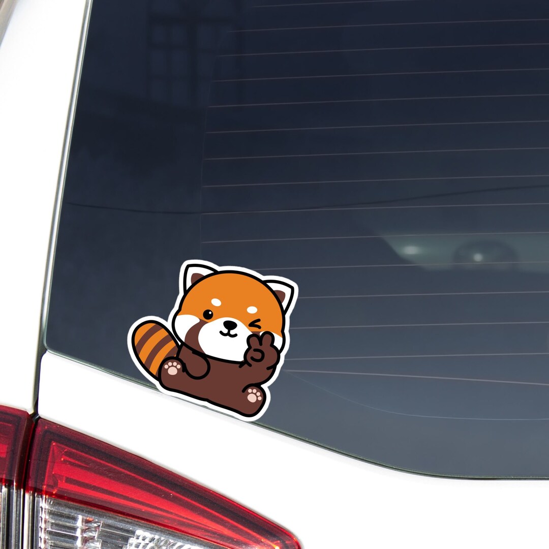 Red Panda Car Decal Sticker / Kawaii Red Panda Winking Eye / Vinyl ...