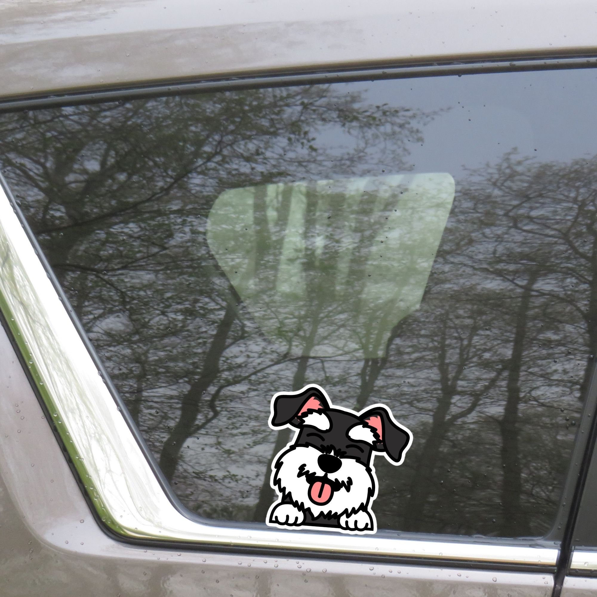 Black&white Miniature Schnauzer Car Decal Sticker / Cute Dog | Etsy