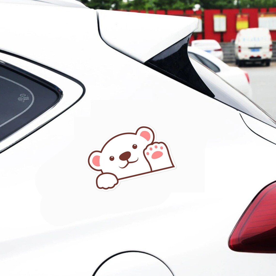 Polar Bear Car Decal Sticker / White Kawaii Cartoon Bear - Etsy