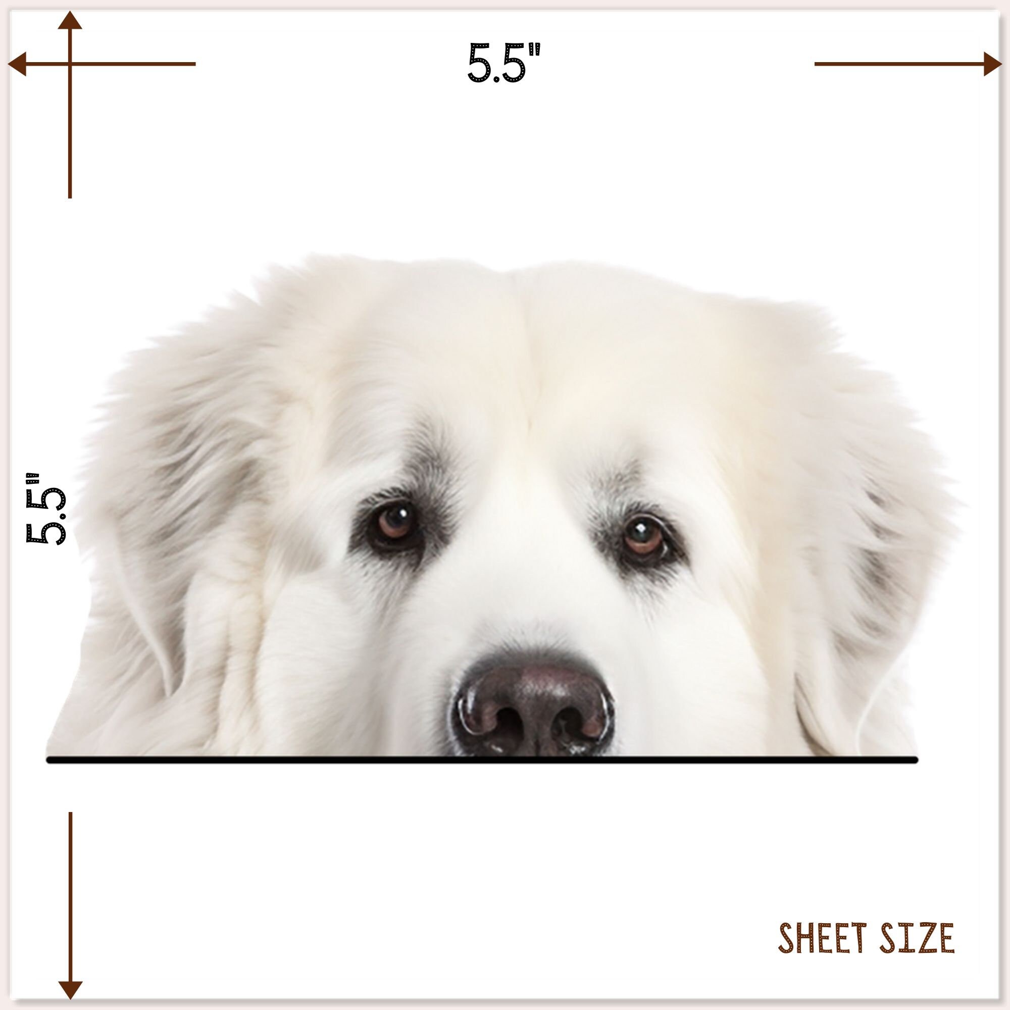 Great Pyrenees Car Decal - Peeking White Pyrenees Mountain, Waterproof ...