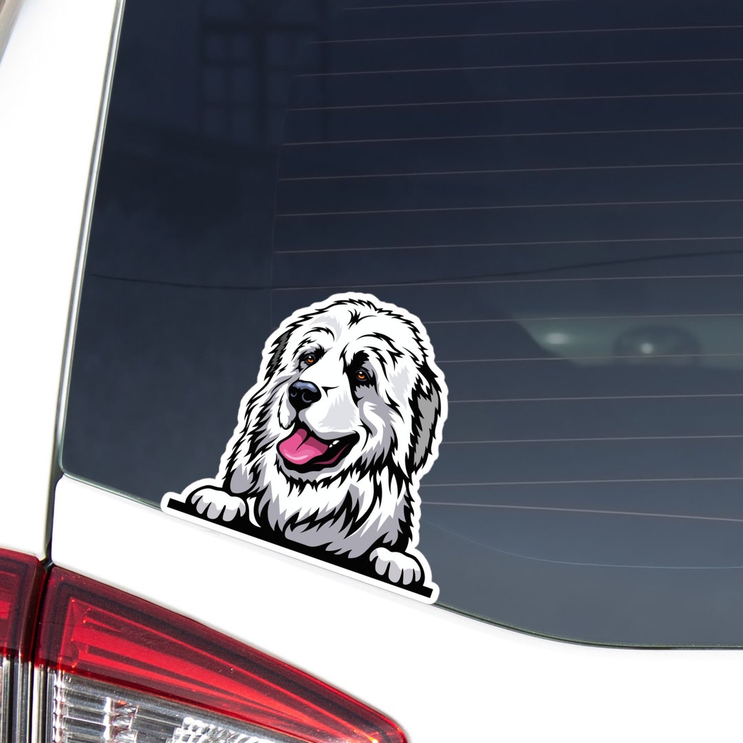 Great Pyrenees Car Decal Sticker / Peeking Mountain White Dog Peek-a ...