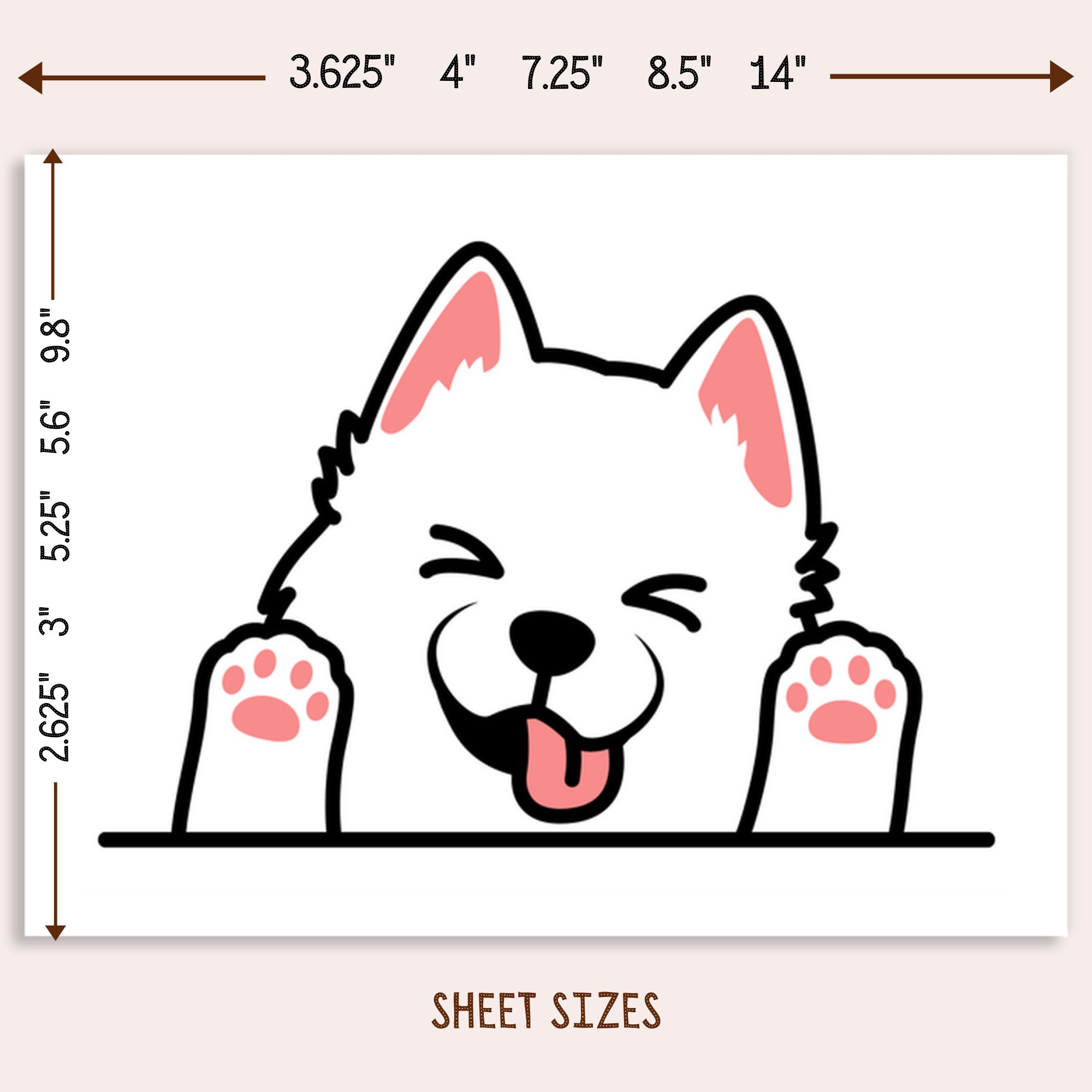 Funny Samoyed Car Decal Sticker / Kawaii Peeking Puppy Dog - Etsy