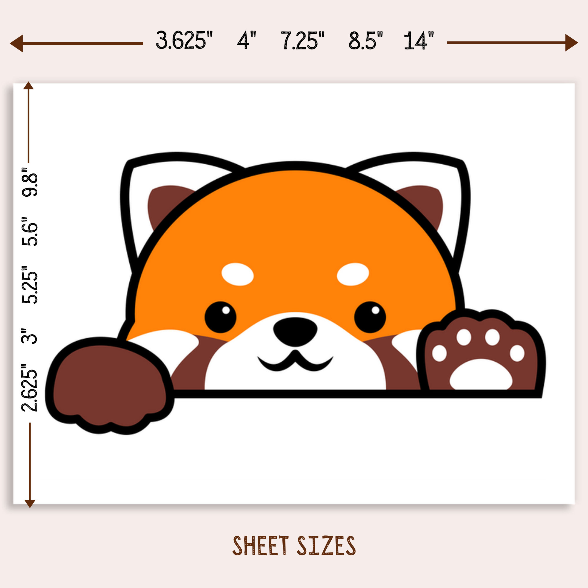 Cute Red Panda Car Decal Sticker / Kawaii Red Panda Waving Paw - Etsy