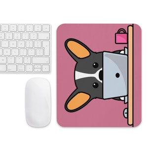 Custom Tricolor Corgi Mouse Pad / Kawaii Tri-color Corgi Dog Working ...