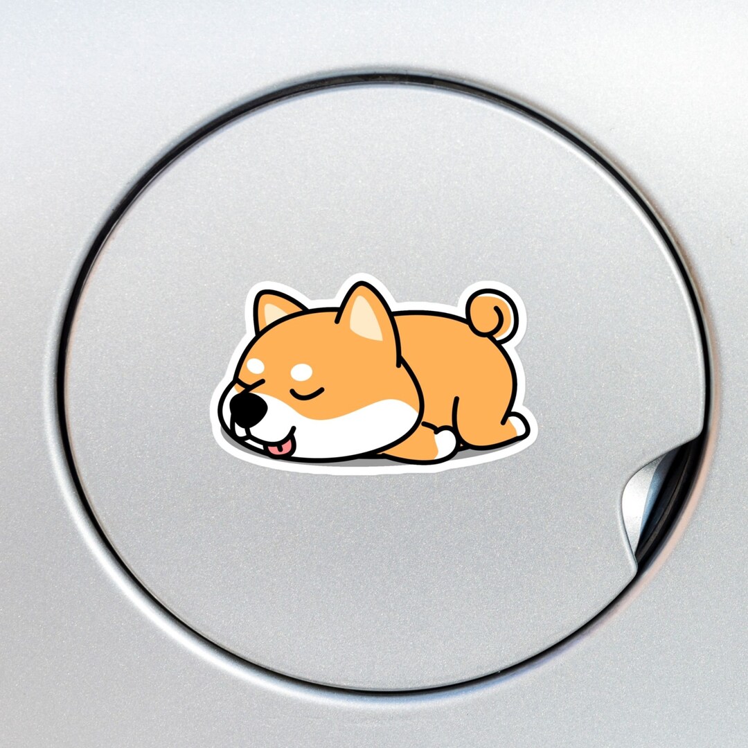 Lazy Shiba Inu Car Decal Sticker / Kawaii Shiba Inu Red Sleeping Dog ...