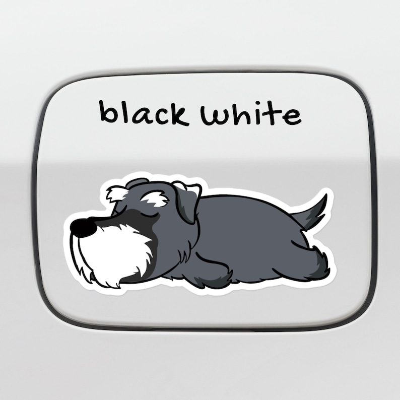 Lazy Mini Schnauzer Car Decal Sticker / Black White Miniature Schnauzer ...