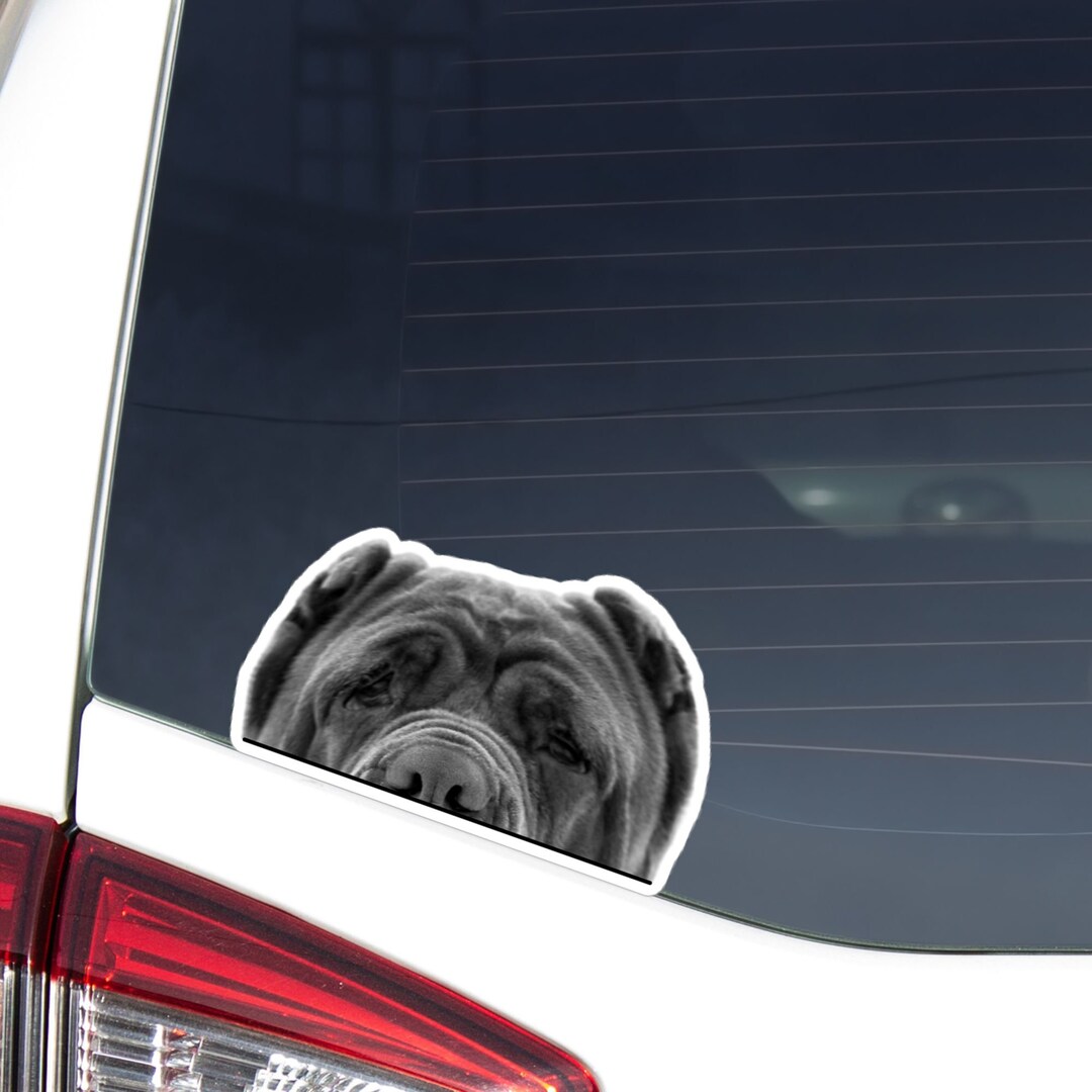 Neapolitan Mastiff Car Decal Sticker / Peeking Realistic Black Mastiff ...