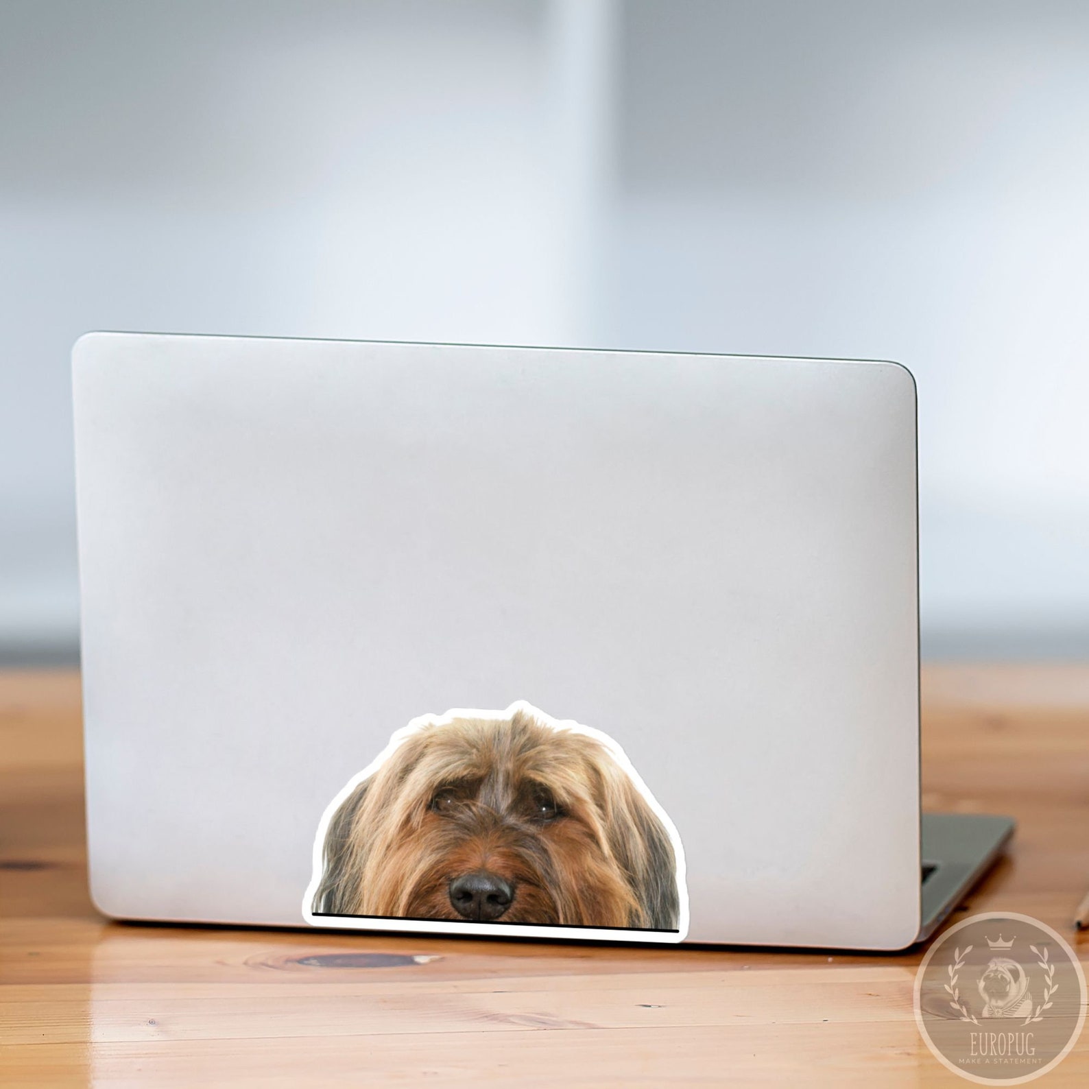 Fawn Red Briard Car Decal Sticker / Peeking Realistic Briard Dog Head ...