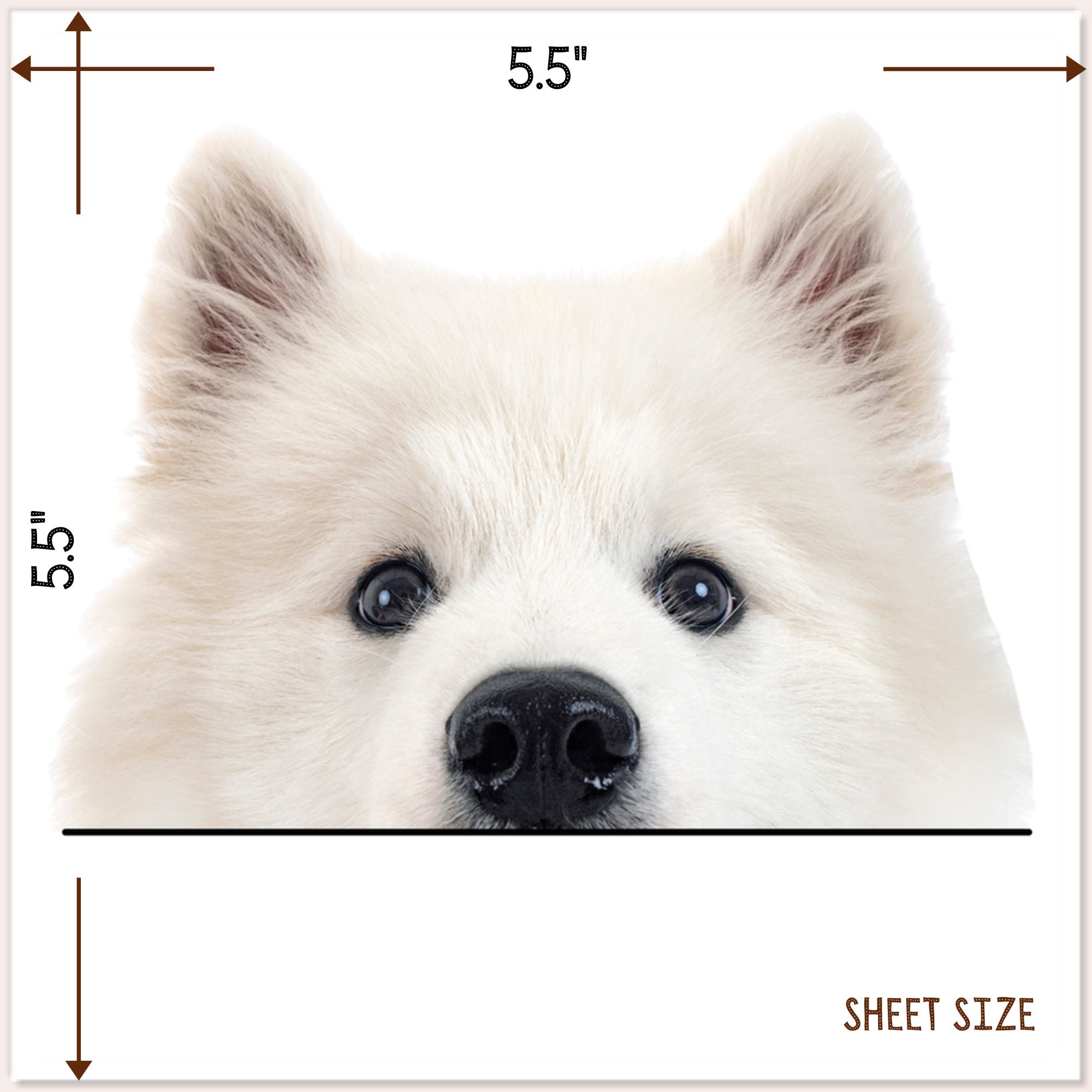 Realistic Samoyed Car Decal Sticker / Kawaii Peeking Samoyed - Etsy