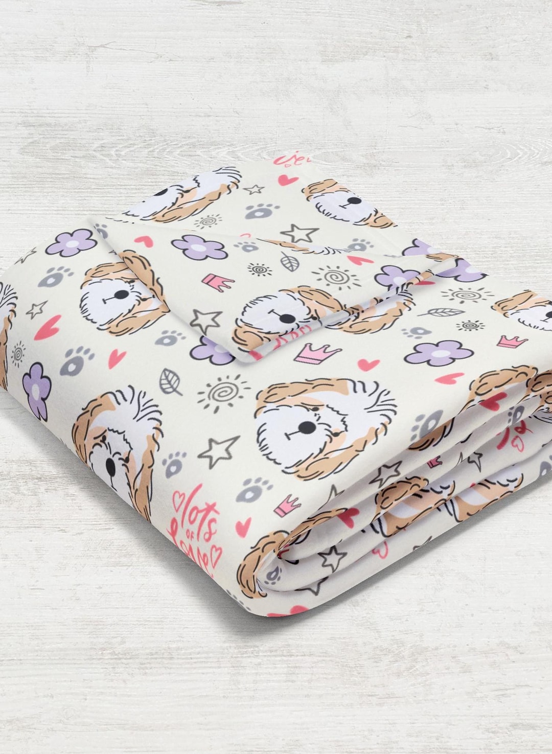 Cavapoo Throw Blanket / Cartoon Cute Cavapoo Dog Print Pattern / Soft ...