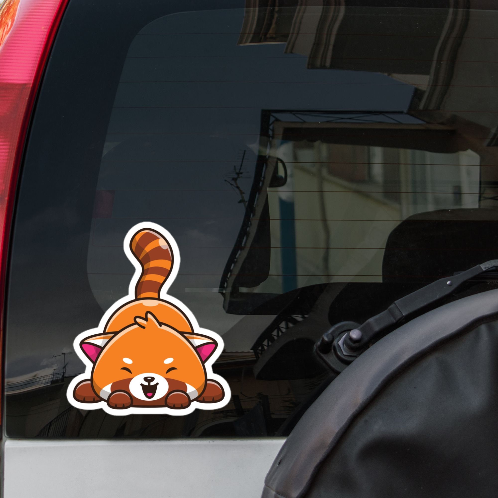Funny Red Panda Car Decal Sticker / Kawaii Red Panda Cartoon / - Etsy