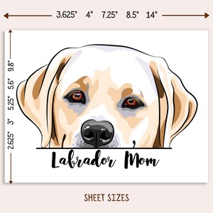 Labrador Retriever Mom Car Decal Sticker / Peeking Watercolor Dog Head ...