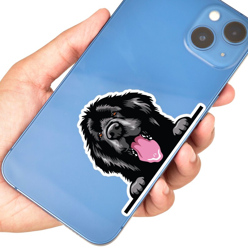 Peeking Newfoundland Car Decal Sticker / Realistic Black Dog Head Face ...