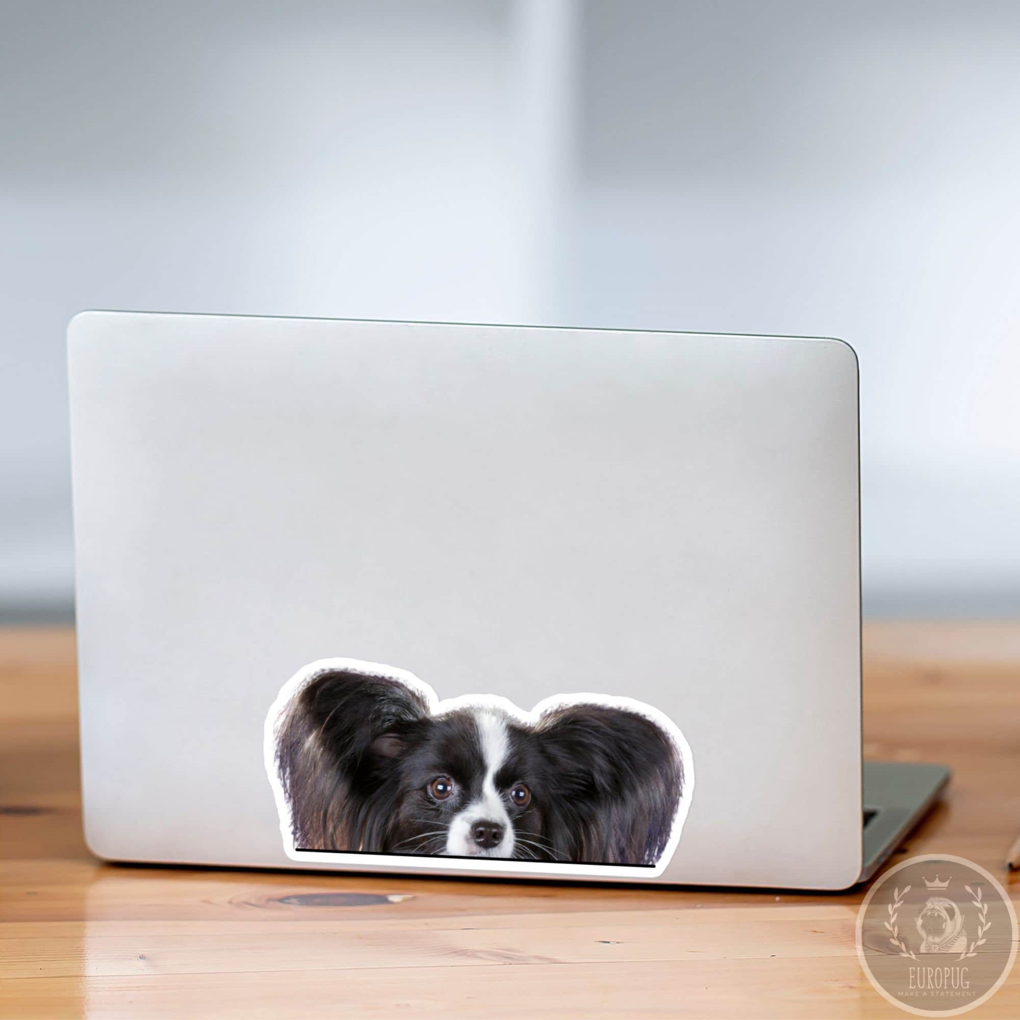 Papillon Car Decal: Peeking White Red Dog Head, Waterproof Sticker - Etsy