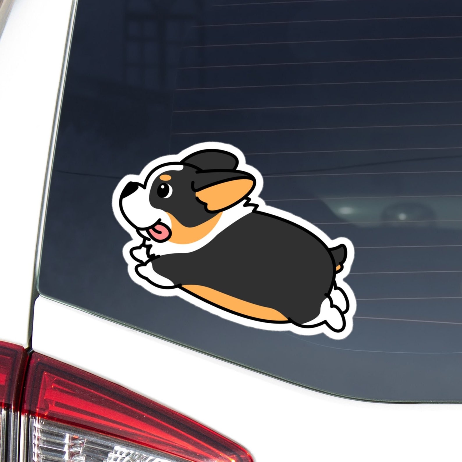 Jump Tricolor Corgi Car Decal / Running Corgi Car Sticker / - Etsy