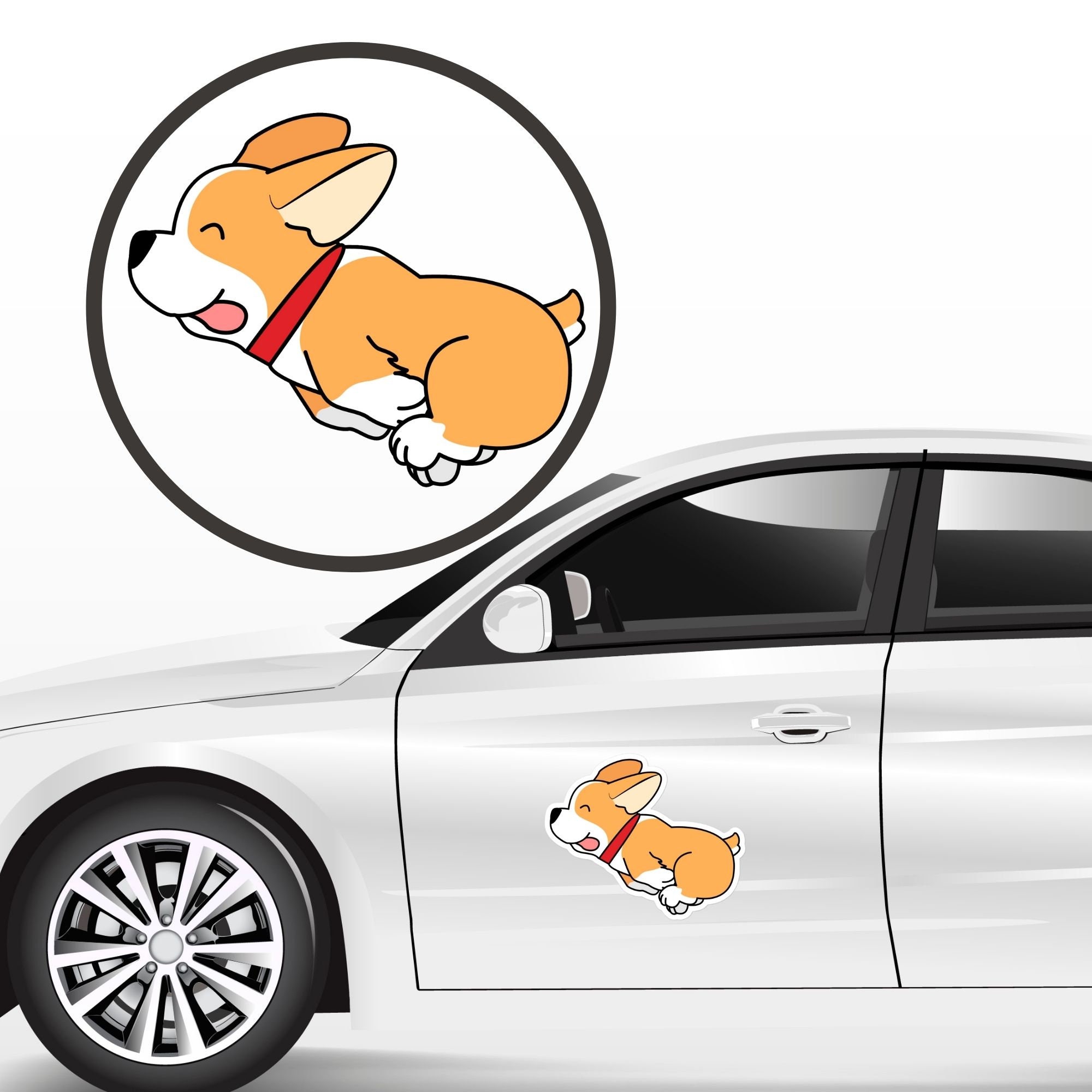 Jumping Corgi Car Decal / Running Corgi Car Sticker / Kawaii | Etsy