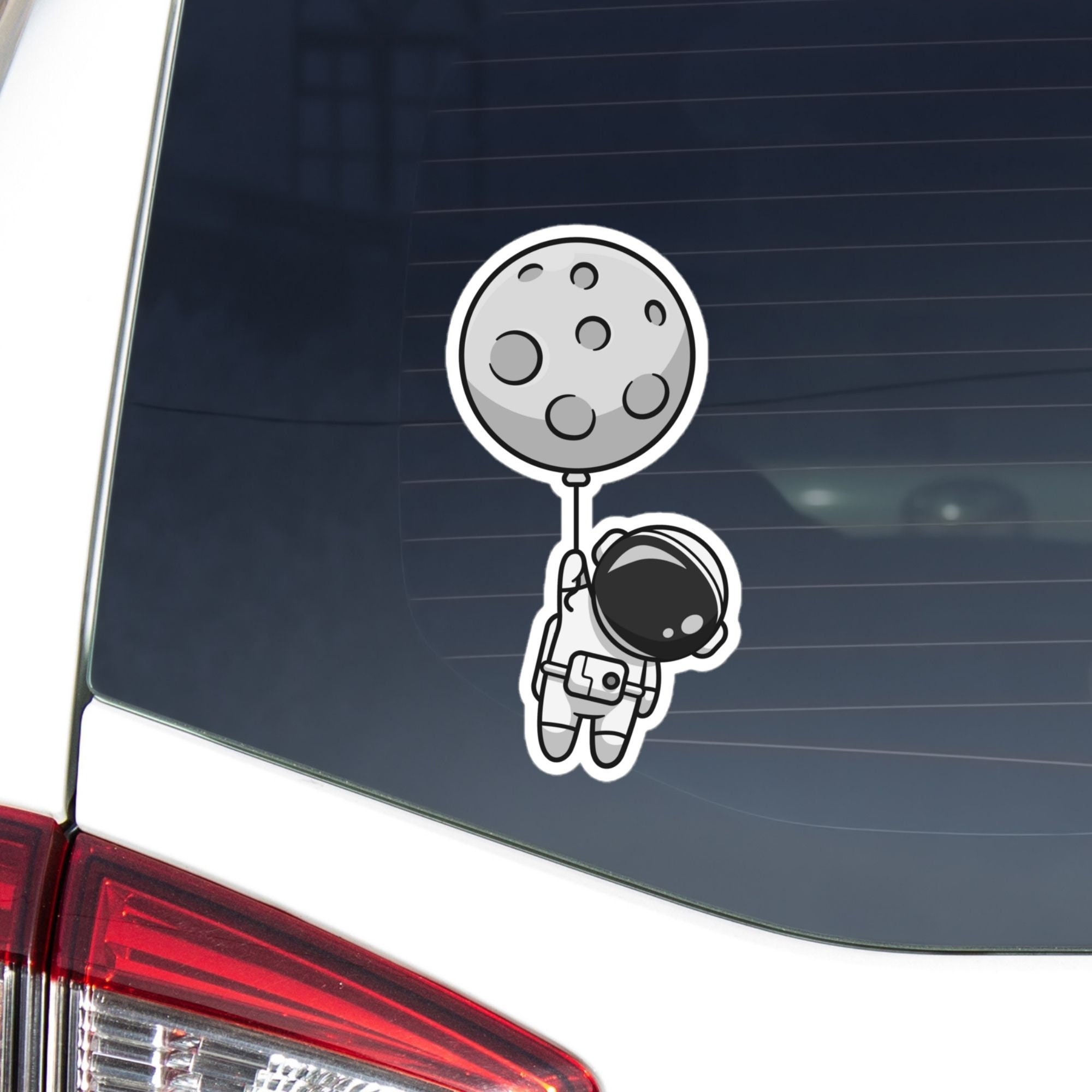 Astronaut Floating With Moon Car Decal Sticker / White Black - Etsy