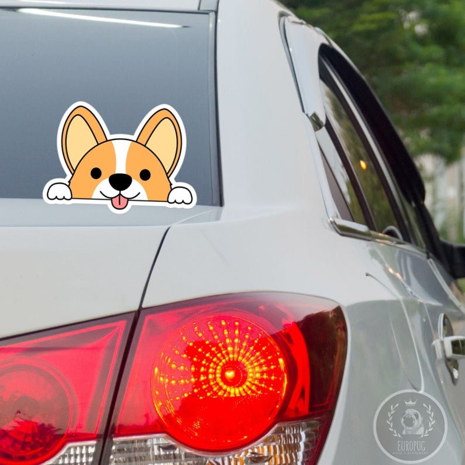 Corgi Car Decal / Peek Corgi Sticker / Vinyl Bumper Window - Etsy Hong Kong