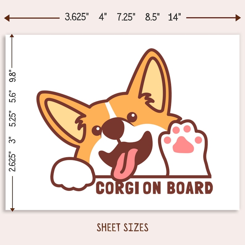 Red Corgi on Board Car Decal Sticker / Peeking Pembroke Welsh - Etsy