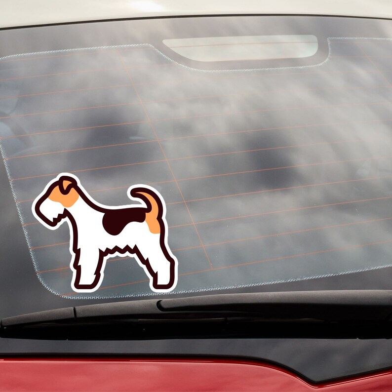 Wire Fox Terrier Car Decal, Tricolor Dog Silhouette Sticker - Etsy