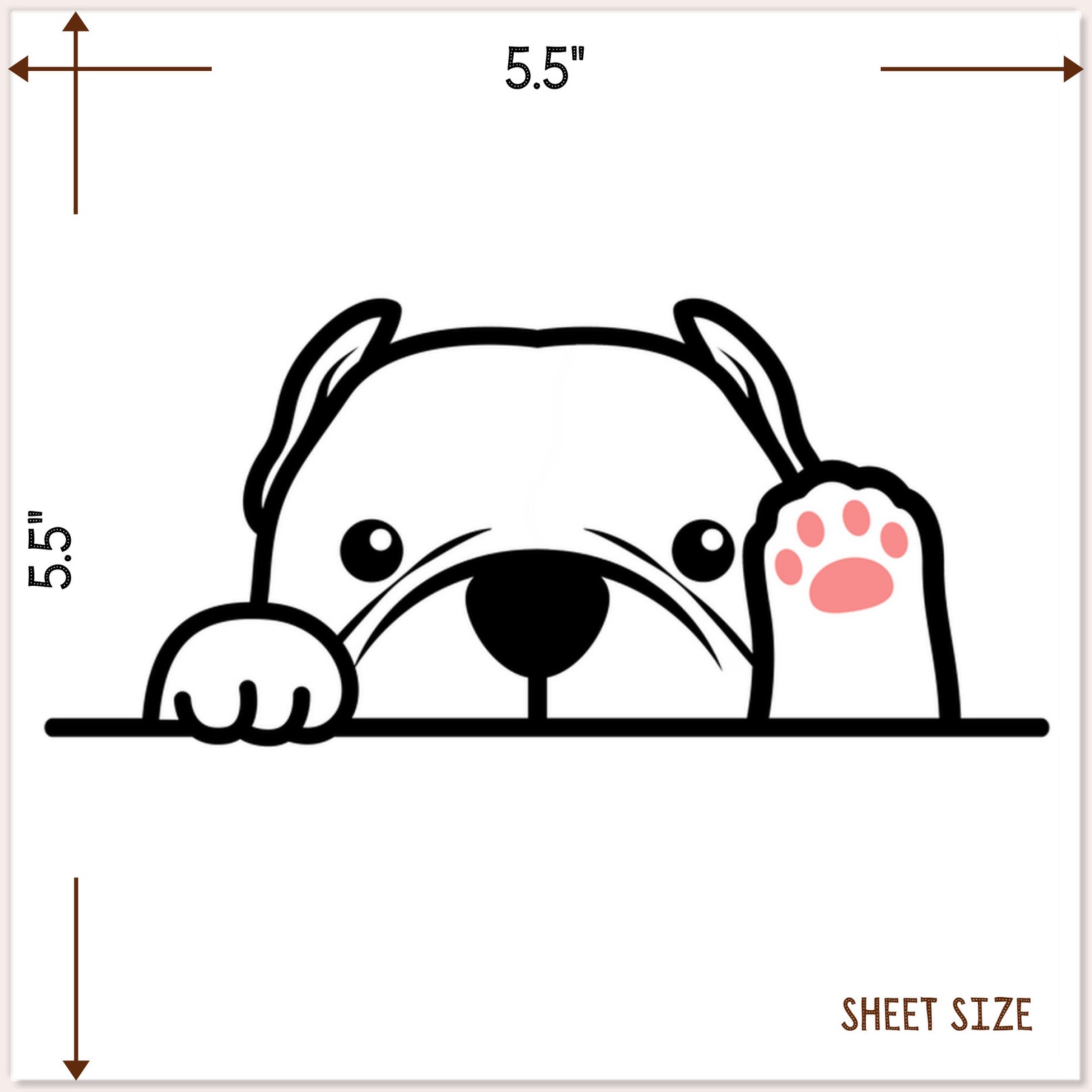 Custom American Bully Car Sticker Decal / Kawaii Peeking Bully | Etsy