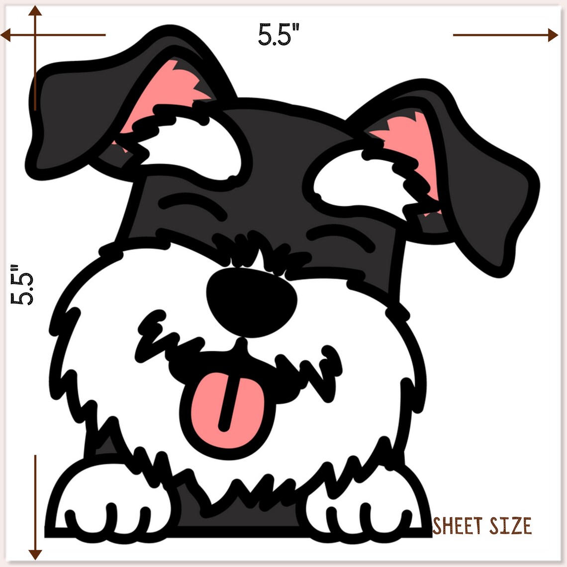 Black&white Miniature Schnauzer Car Decal Sticker / Cute Dog - Etsy