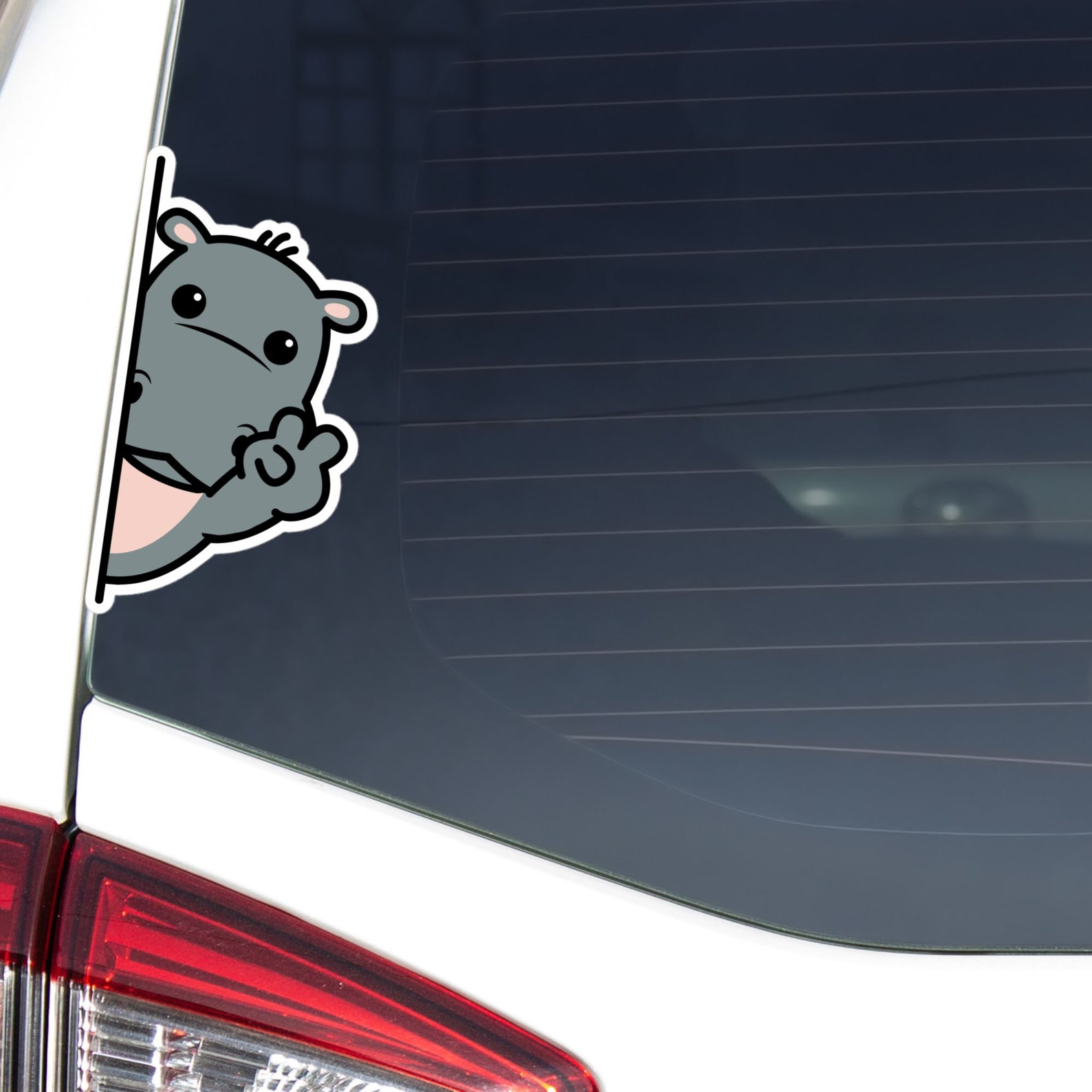 Peeking Hippo Car Decal: Funny Cartoon Hippopotamus Showing V-Sign ...