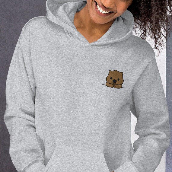 Wombat Hoodie / Embroidered Peeking Wombat / Kawaii Wombat - Etsy