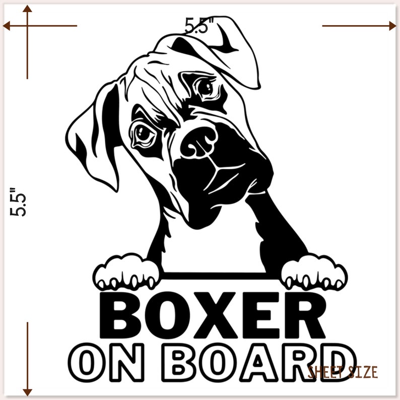 Boxer Mom Car Sticker Decal / Peeking Kawaii Brown Boxer Dog Head Face ...