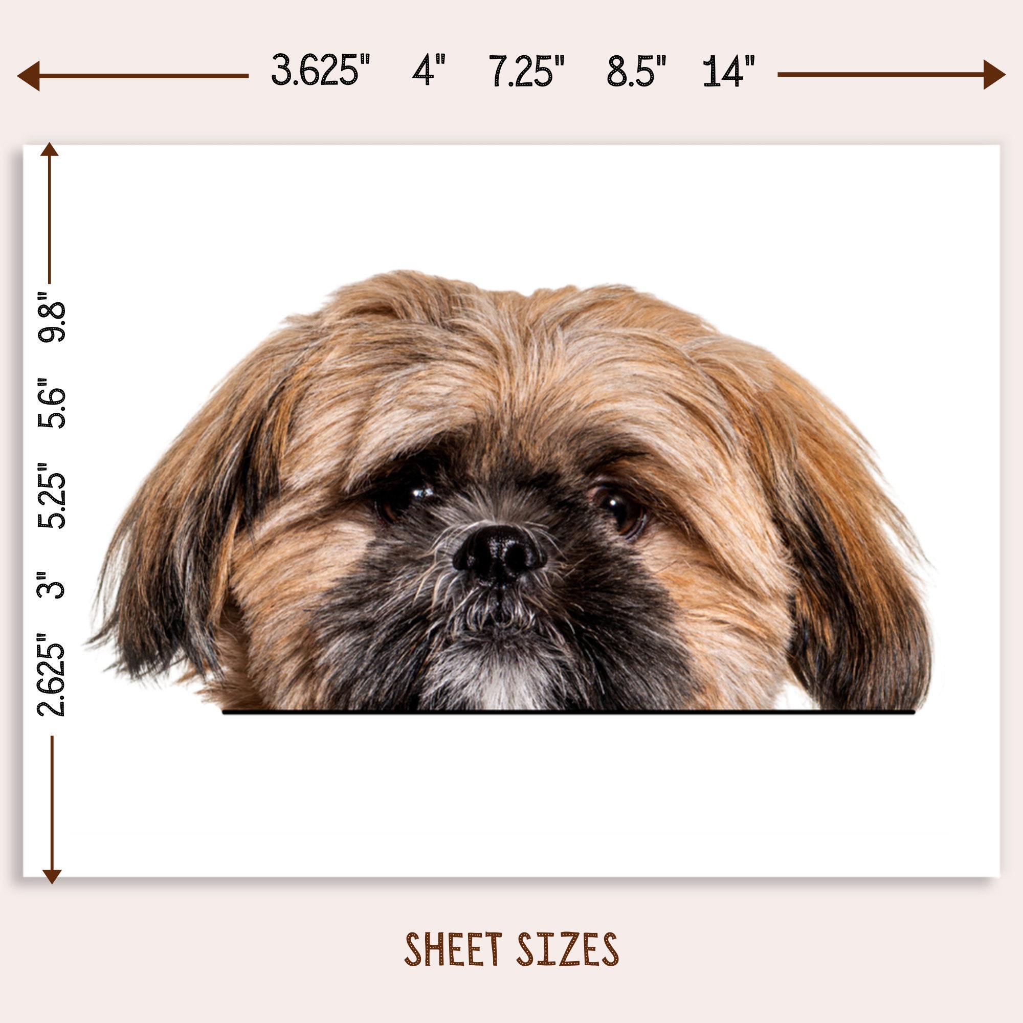 Shih Tzu Car Decal: Peeking Red Dog Head, Waterproof Vinyl Sticker - Etsy
