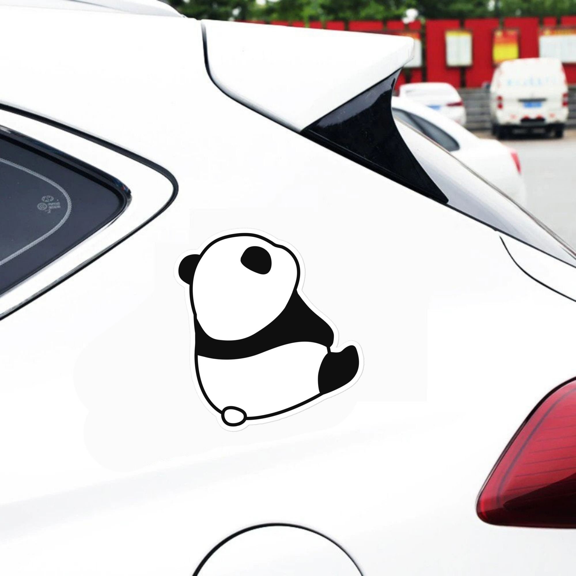 Panda Bear Car Decal Sticker / Black White Kawaii Panda | Etsy