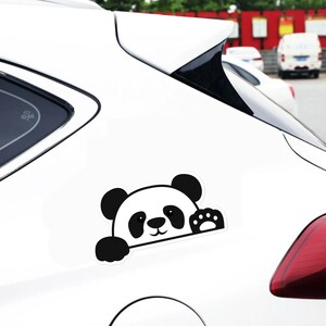 Panda Face Car Decal Sticker / Black White Cute Panda Paws up Wall ...
