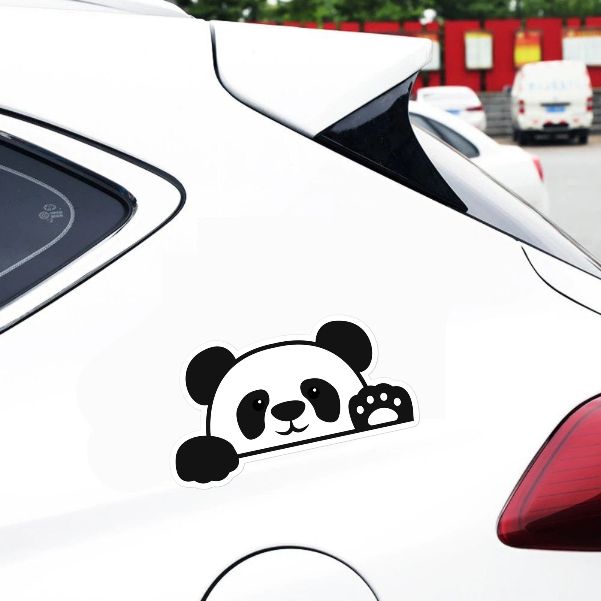 Panda Face Car Decal Sticker / Black White Cute Panda Paws up - Etsy