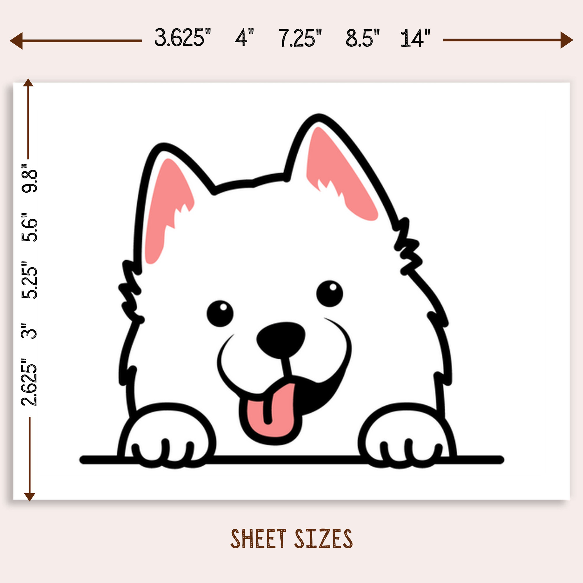 Cute Samoyed Car Decal Sticker / Kawaii Peeking Puppy Dog Paws - Etsy