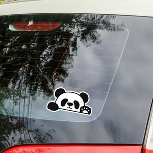 Panda Face Car Decal Sticker / Black White Cute Panda Paws up Wall ...
