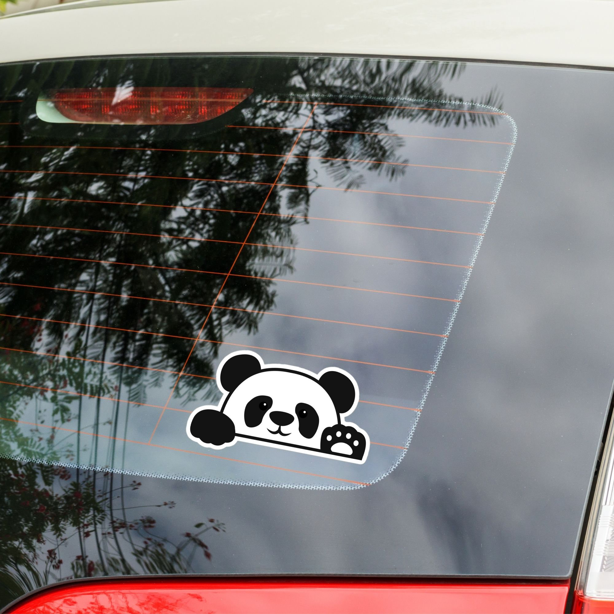 Panda Face Car Decal Sticker / Black White Cute Panda Paws up - Etsy