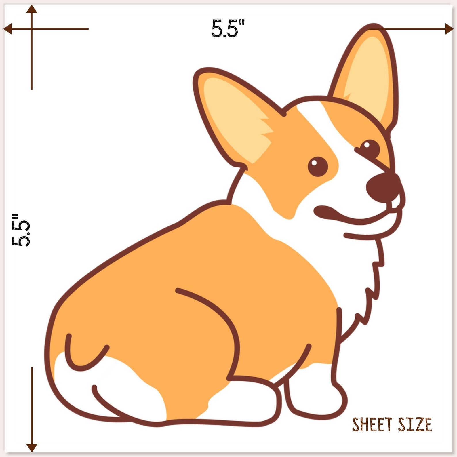 Red&white Corgi Car Decal Sticker / Cute Corgi Sitting / - Etsy