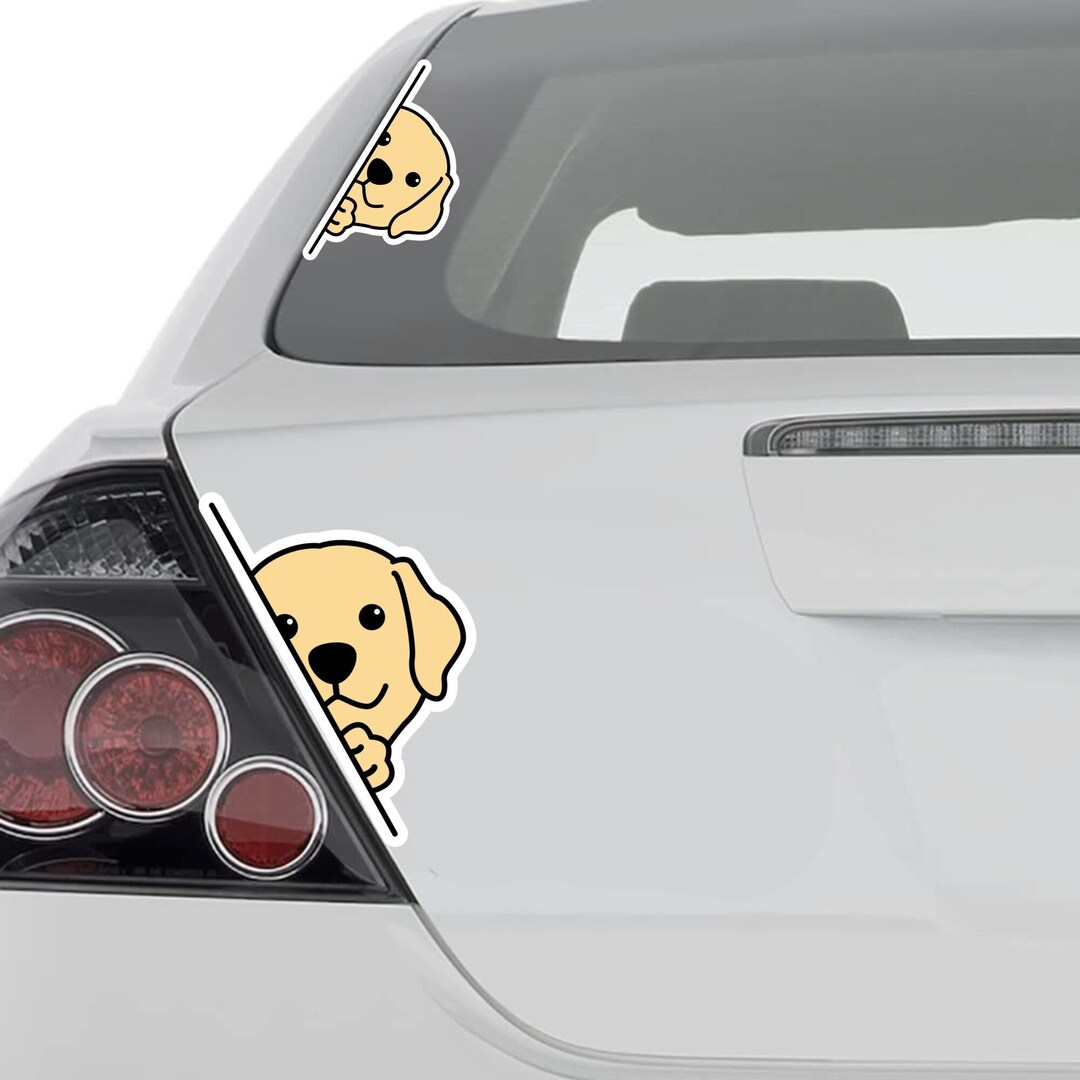Labrador Retriever Car Decal: Cartoon Lab Dog, Waterproof Sticker - Etsy