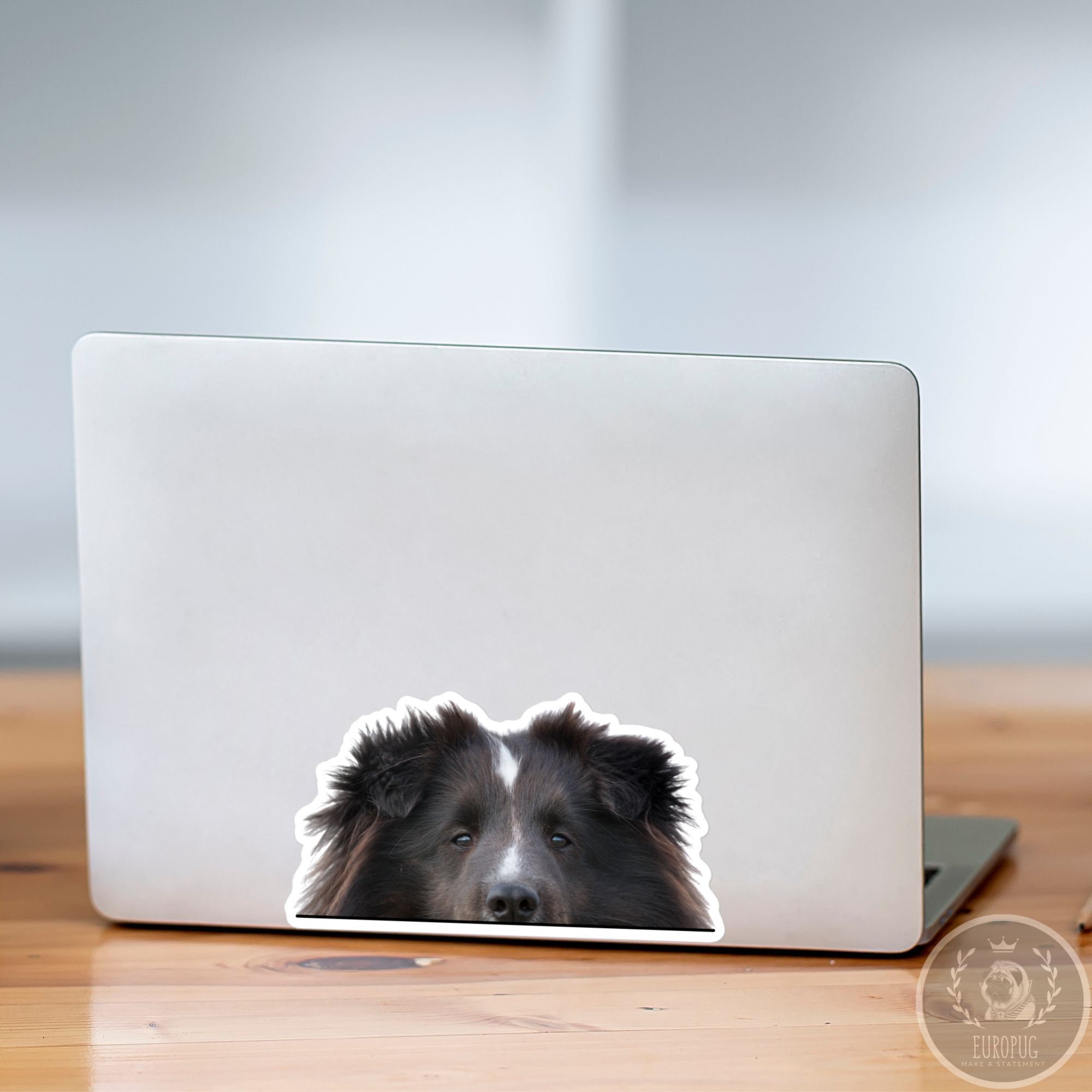 Black Shetland Sheepdog Car Decal Sticker / Peeking Realistic Sheltie ...