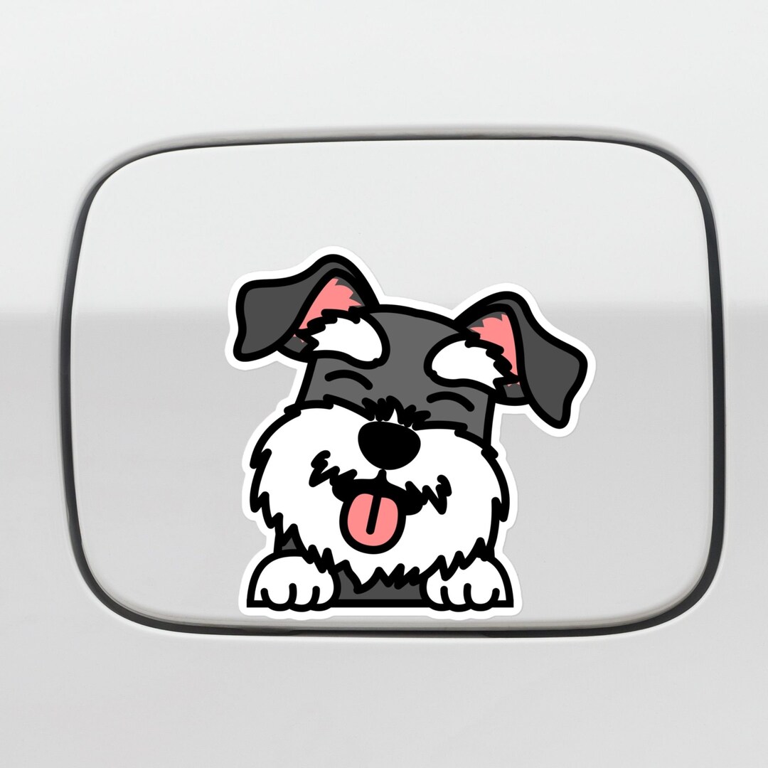 Dark Gray Miniature Schnauzer Car Decal Sticker / Cute Dog Mini ...