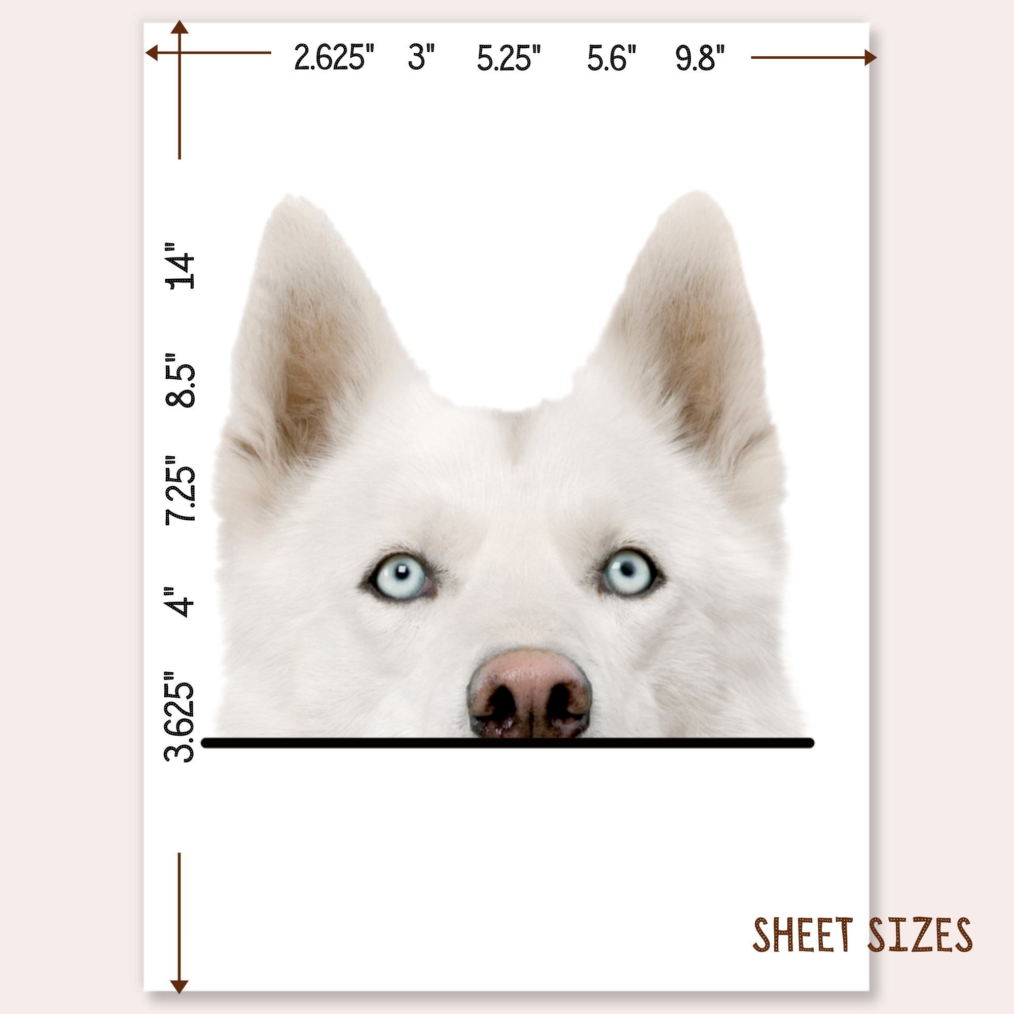Realistic White Husky Sticker Decal / Peeking Siberian Husky - Etsy