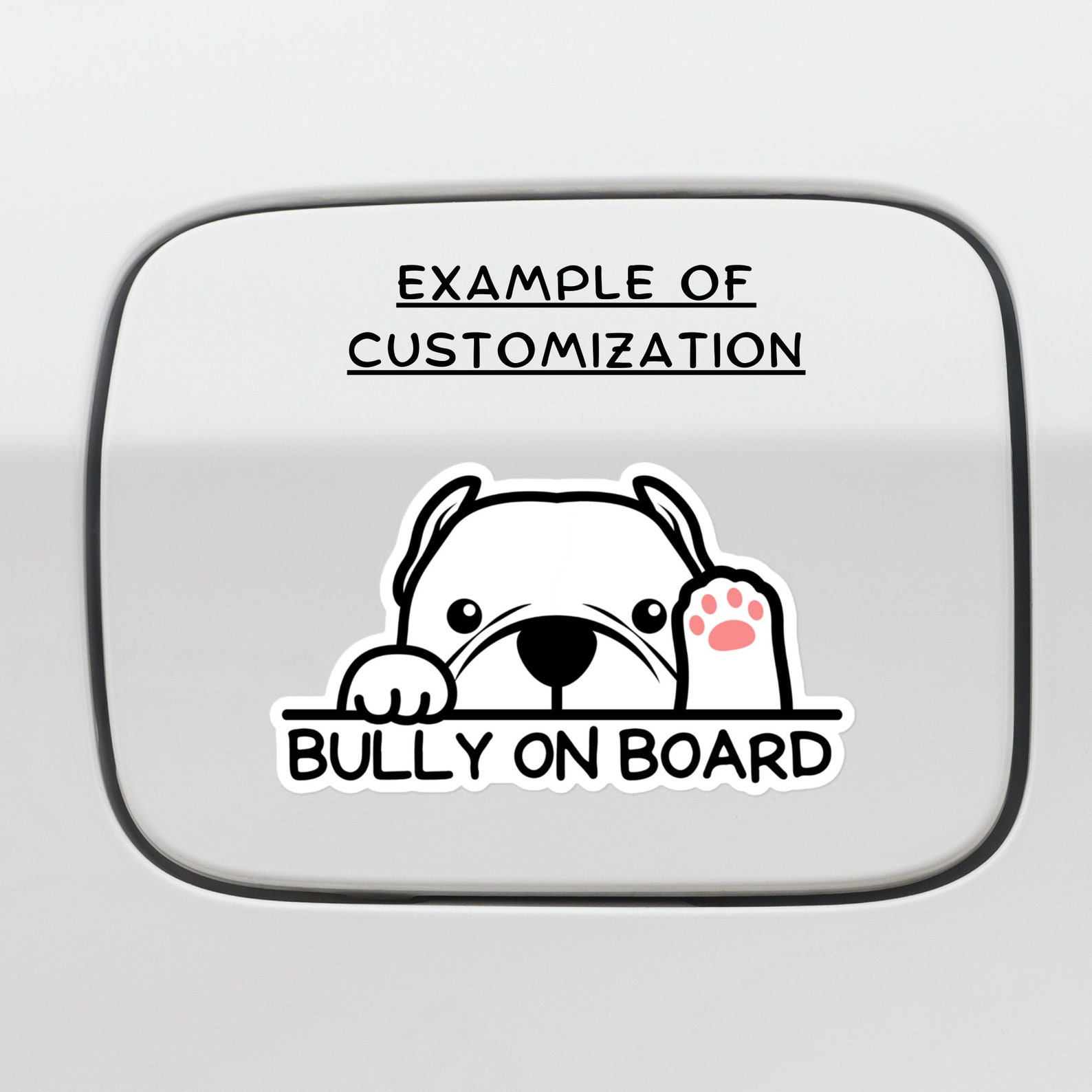 Custom American Bully Car Sticker Decal / Kawaii Peeking Bully - Etsy