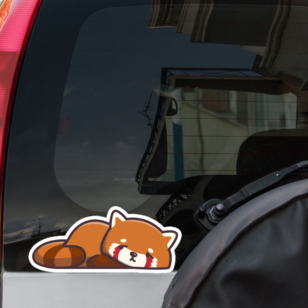Lazy Red Panda Car Decal Sticker / Bored Kawaii Red Panda Vinyl ...