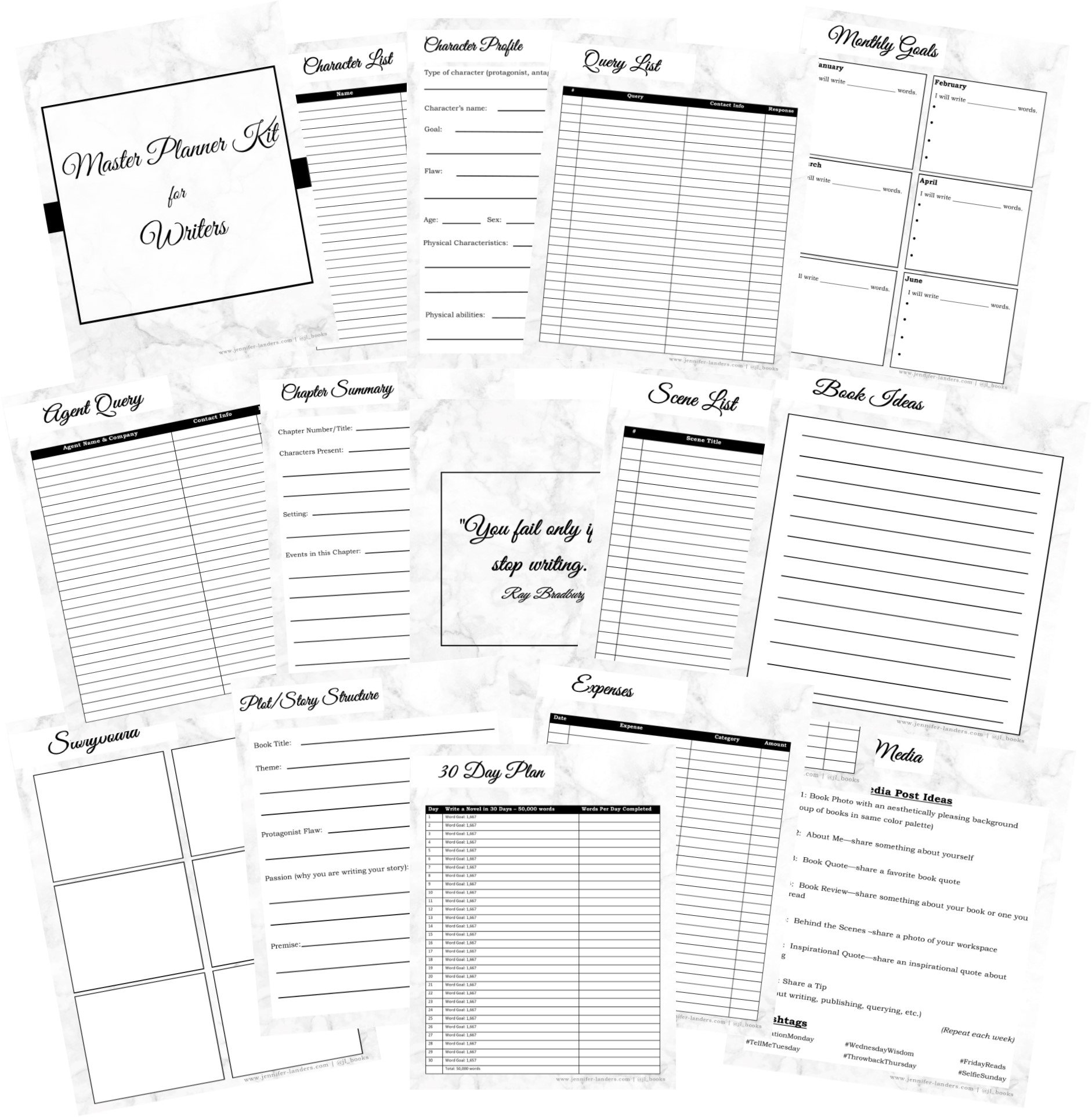 Master Planner Kit for Writers Authors, Writing Planner, Author Kit ...