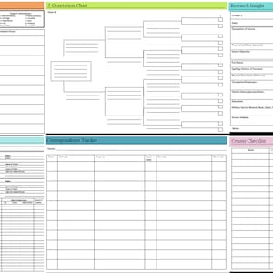 Colorful Family History Worksheet Bundle | Ancestry Research ...