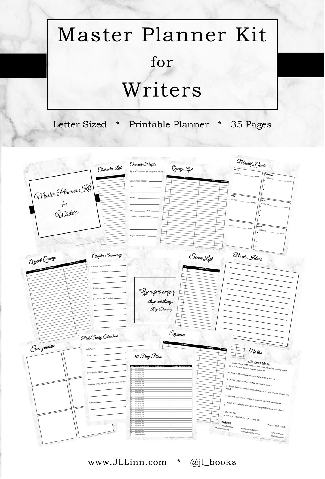 Master Planner Kit for Writers Authors, Writing Planner, Author Kit ...