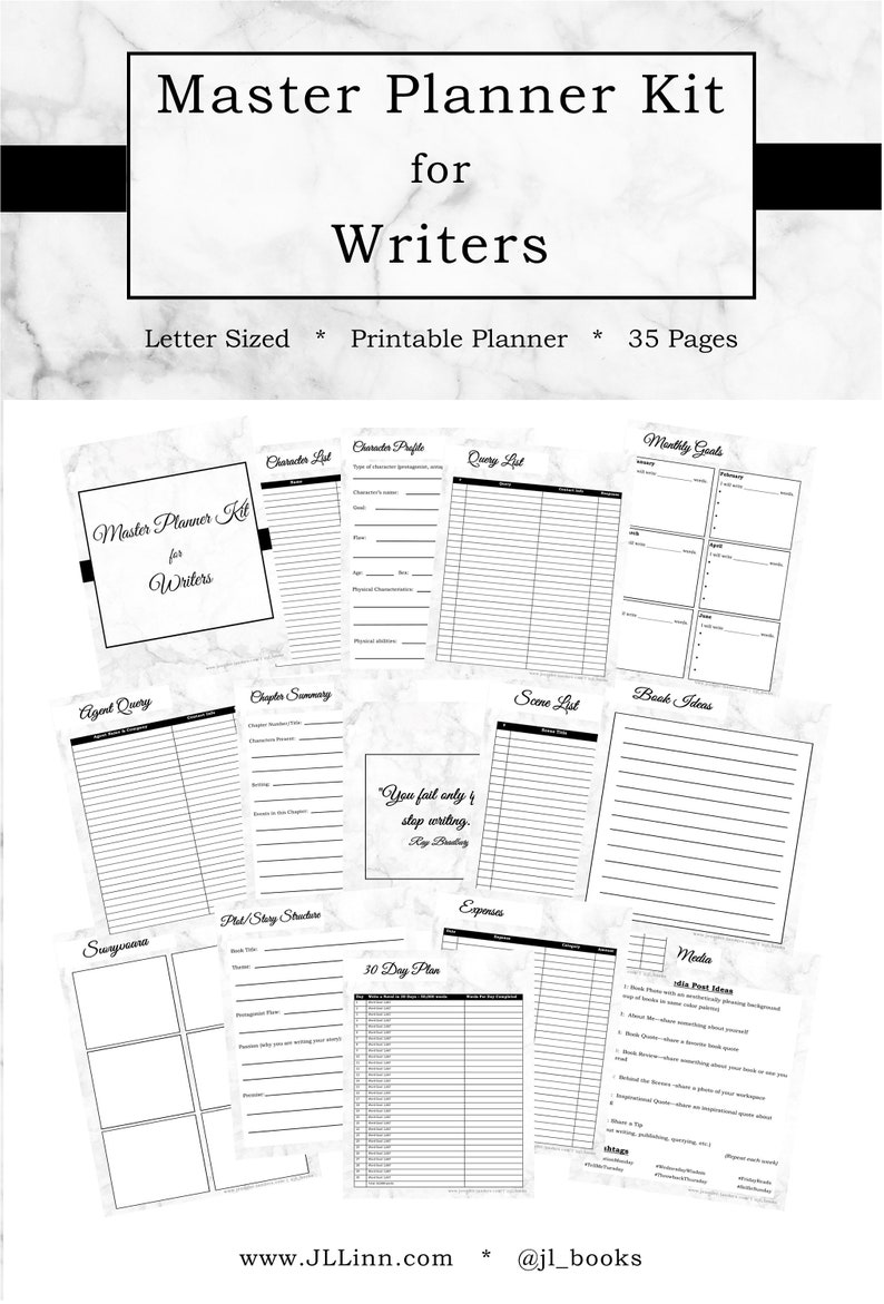 Master Planner Kit for Writers Authors, Writing Planner, Author Kit ...