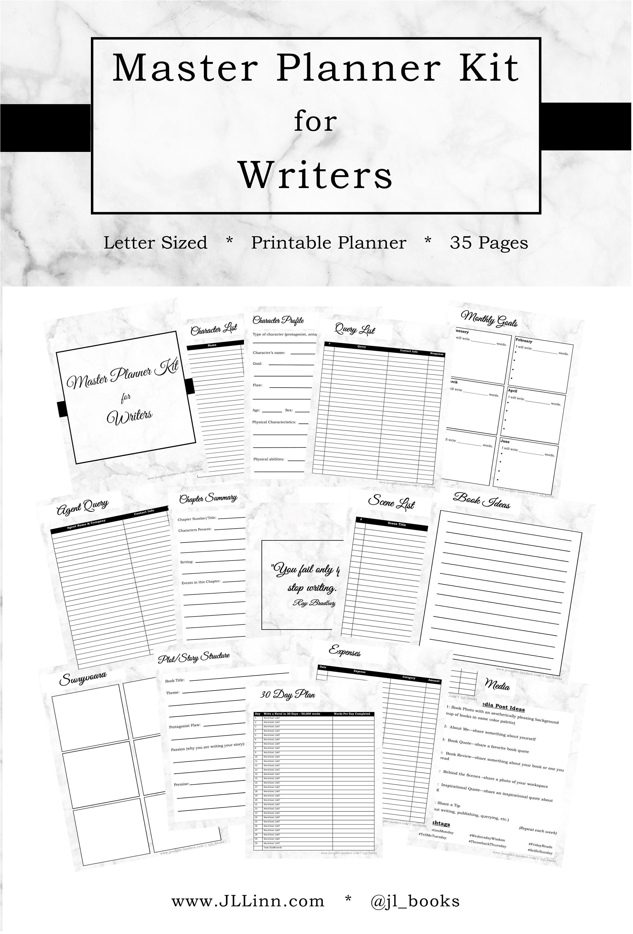 Master Planner Kit for Writers Authors, Writing Planner, Author Kit ...