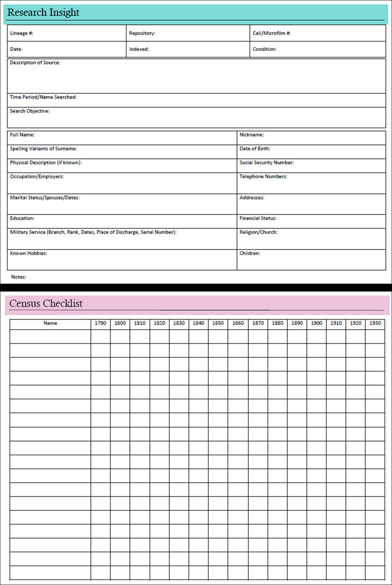 Colorful Family History Worksheet Bundle | Ancestry Research ...
